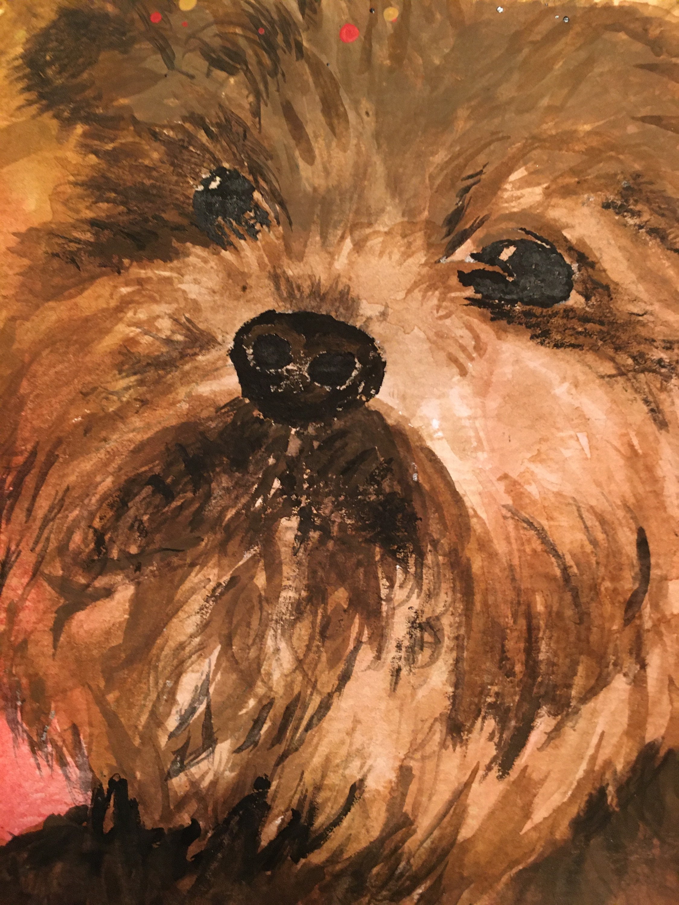 Yorkie Dog Portrait Handmade Watercolor Painting, Yorkshire Terrier ...