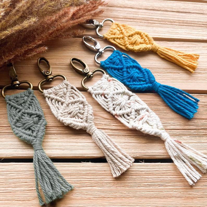 Handmade Boho Macrame Keychains/bag Charm - Etsy