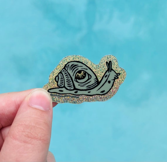 Glitter Snail Snail Sticker Glitter Vinyl Cottage Core - Etsy
