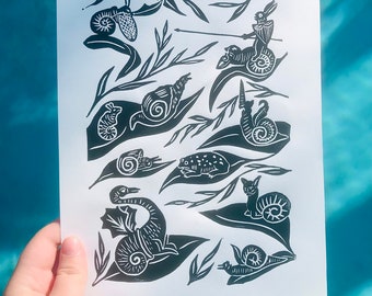 Medieval Snails Art | Etsy