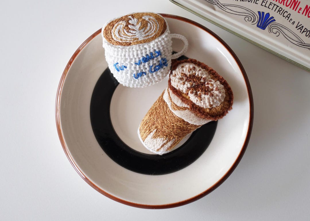 Coffee Keyring Embroidery Pattern / PNG, JPG Pattern+ Video Tutorial ...