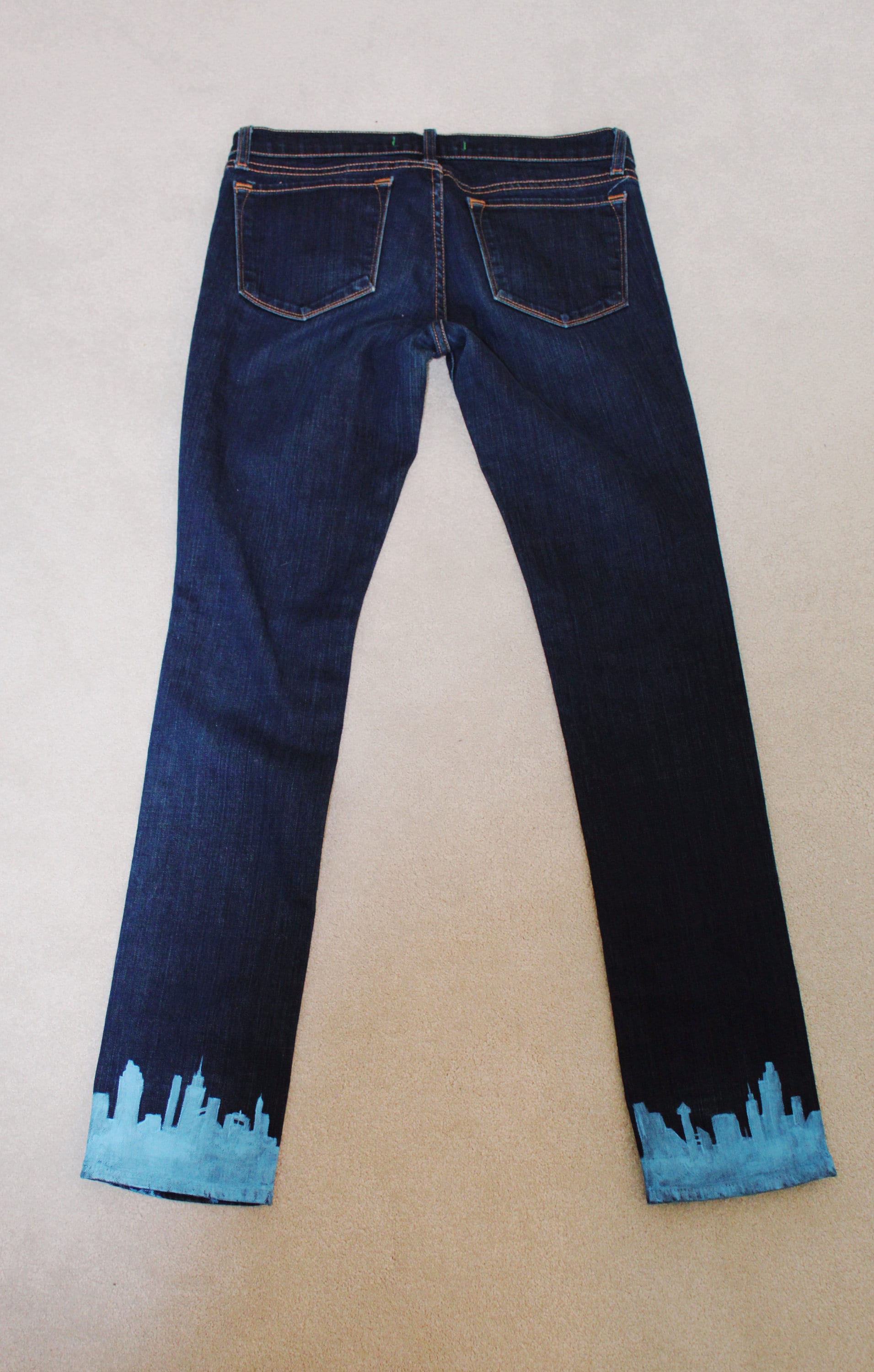 Size 29 City Bound Skyline Hand Painted Jeans Denim Custom J Brand ...