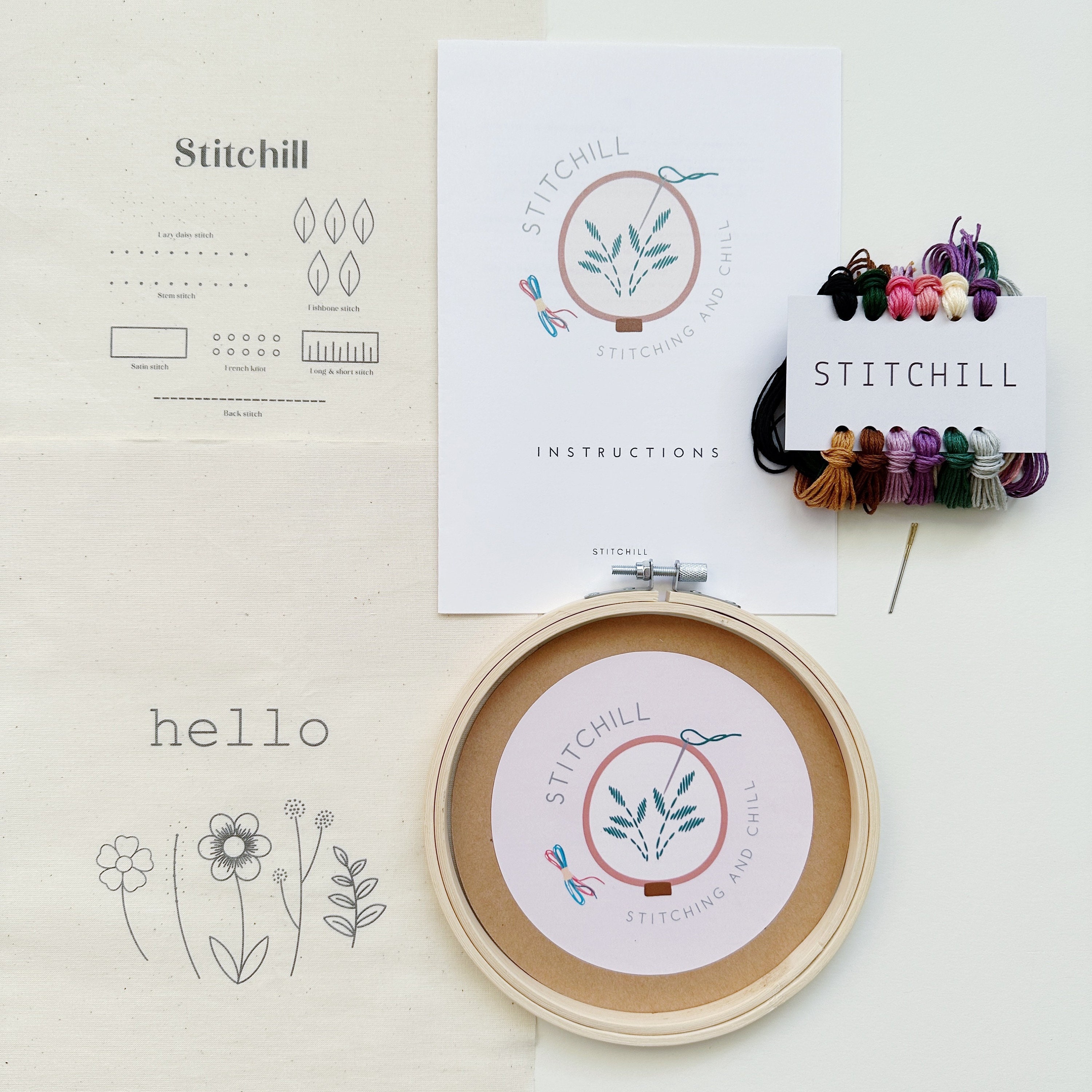 Embroidery Kit for Beginner || Floral Embroidery || Embroidery Pattern ...