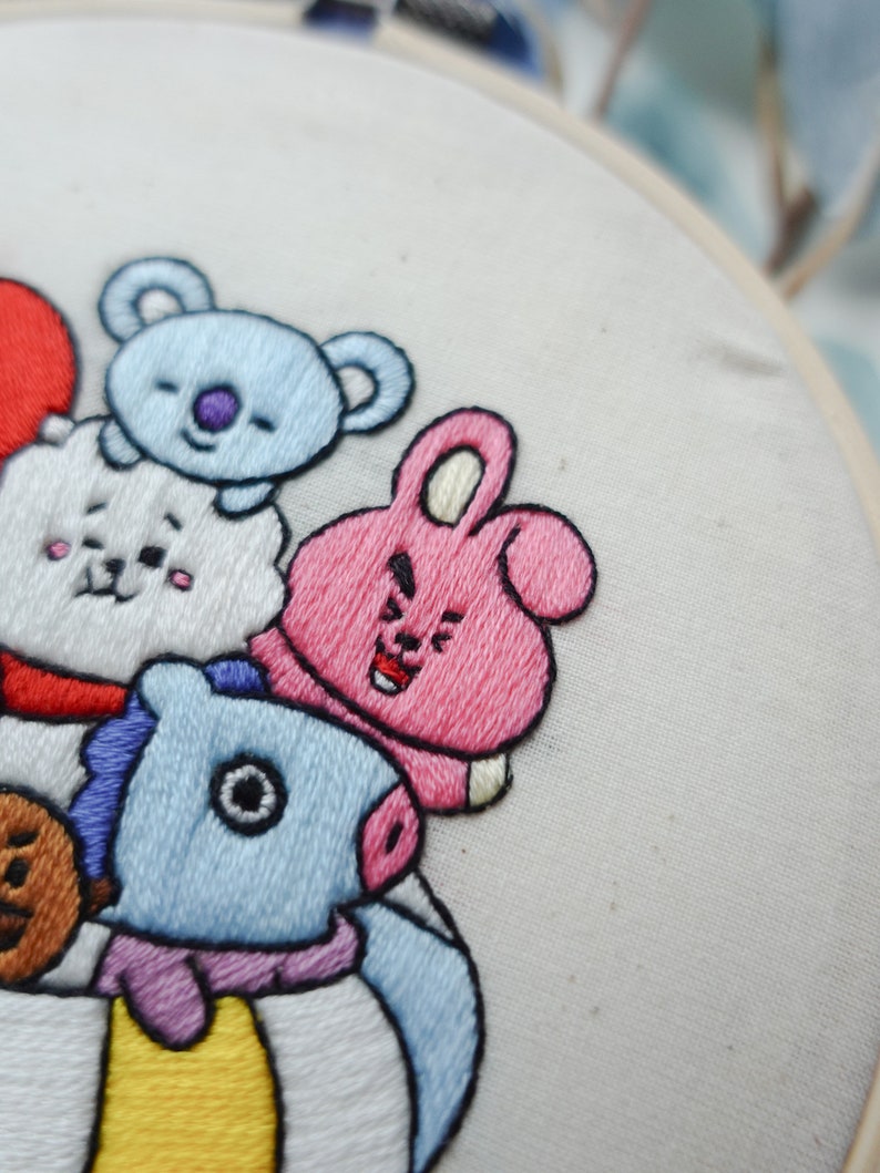 BTS Embroidery Kit || BT21 Embroidery Heart || Army Embroidery Kit - Etsy