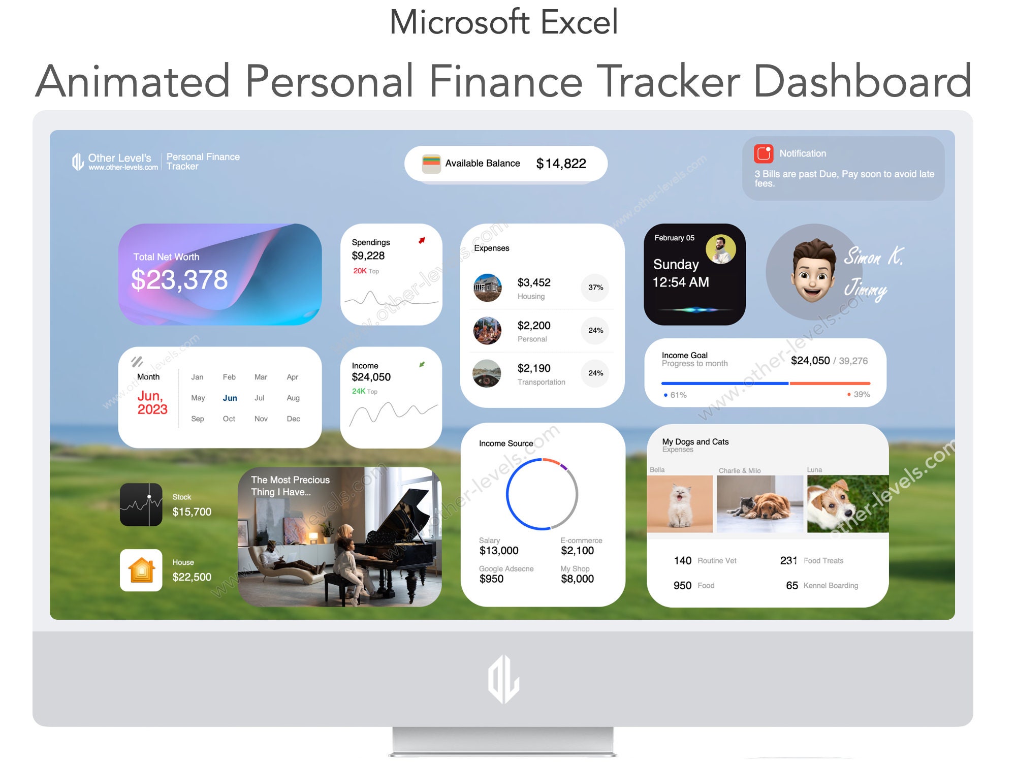 Animated Personal Finance Tracker Dashboard Mac Theme - Etsy