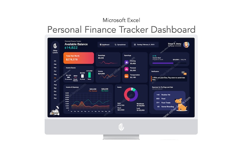 Personal Finance Tracker Dashboard - Etsy