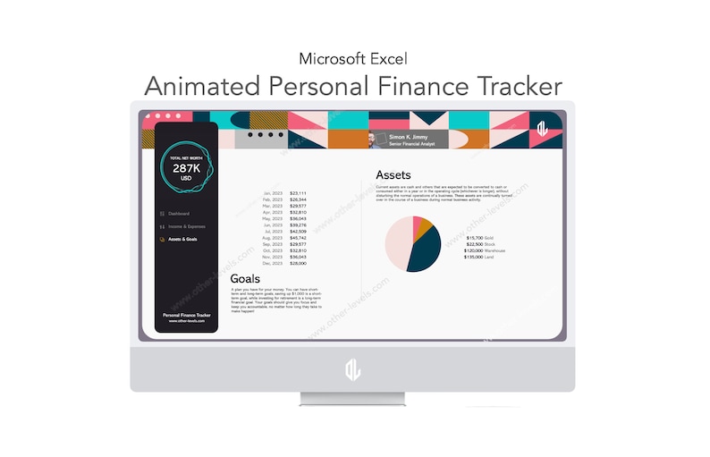 Animated Personal Finance Tracker Dashboard - Excel - Etsy