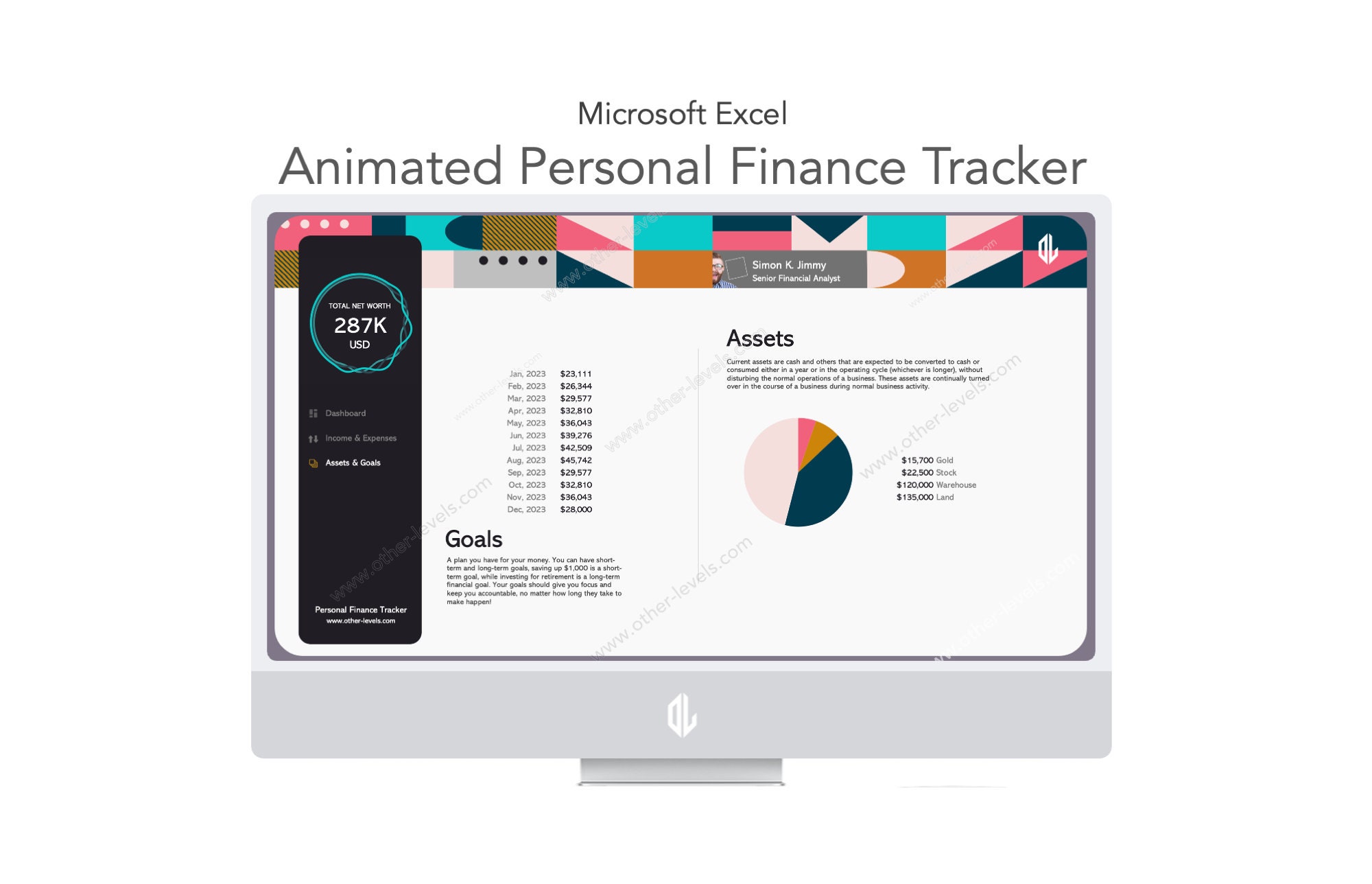 Animated Personal Finance Tracker Dashboard - Excel - Etsy