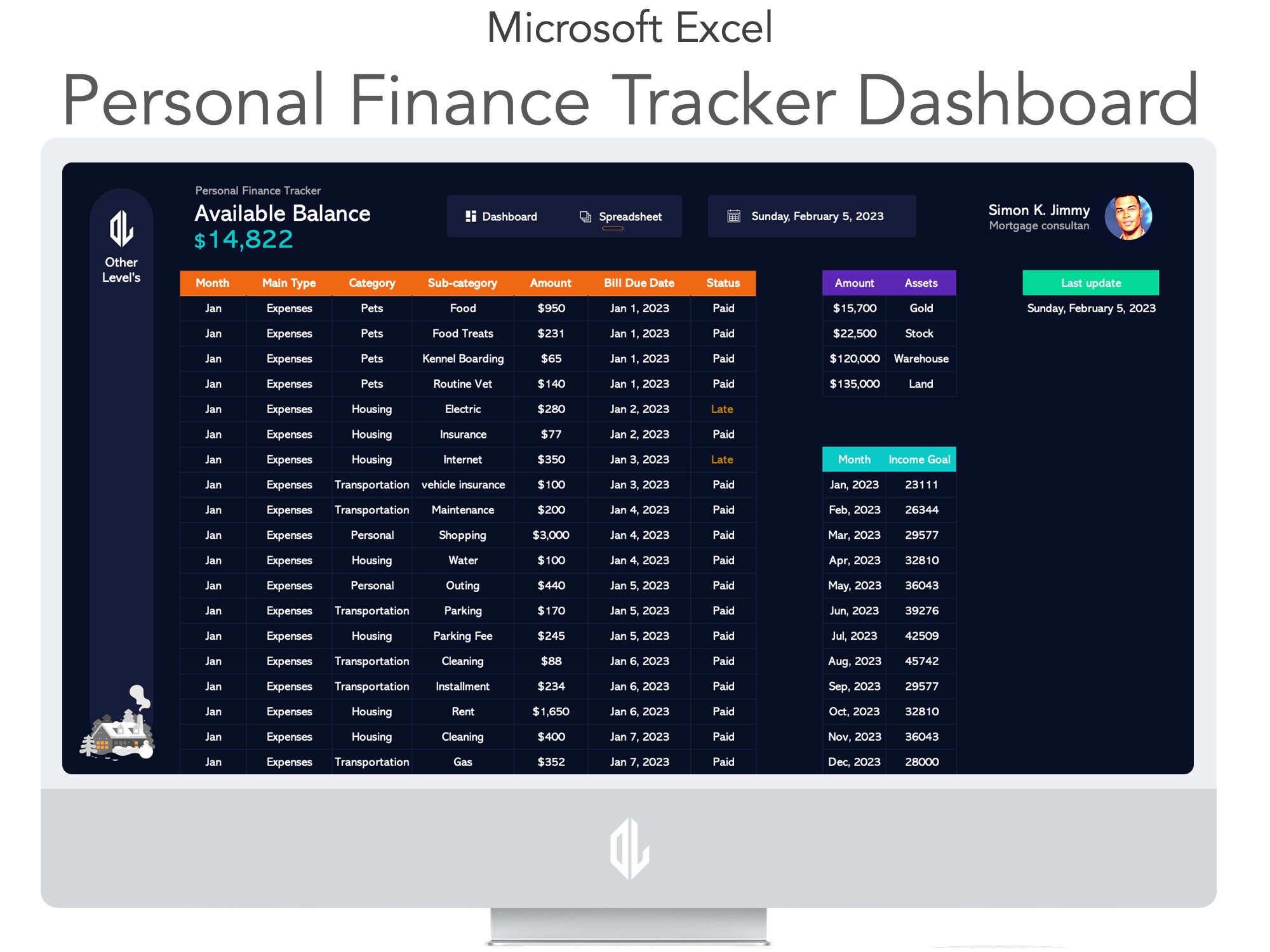 Personal Finance Tracker Dashboard - Etsy