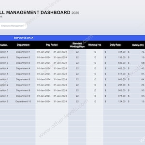 Finance Payroll Management Excel Dashboard - Etsy