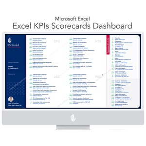 Excel Kpis Scorecards Dashboard - Etsy