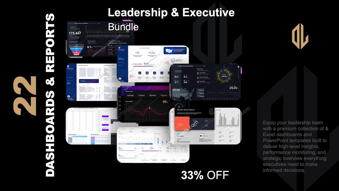 Excel Dashboards Leadership & Executive Bundle - Etsy