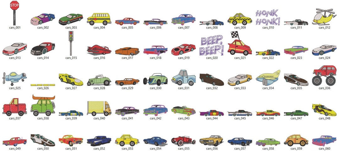 CAR Bundle 50+ Machine Embroider [.pes] - Etsy