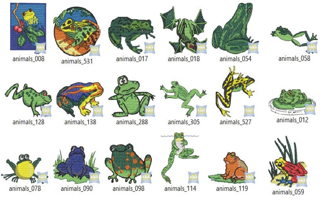 Frog Machine Embroider Bundle of 18 [.pes] Files - Etsy