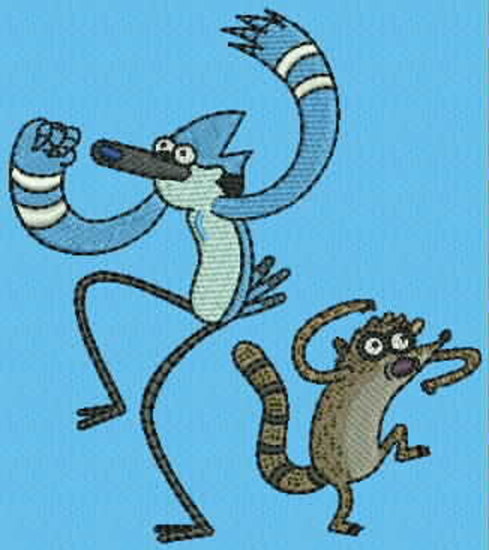 Regular Show Mordecai and Rigby Embroidery File [.pes] - Etsy