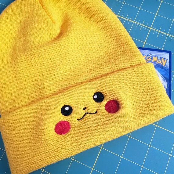 Pikachu Embroidered Beanie - Etsy