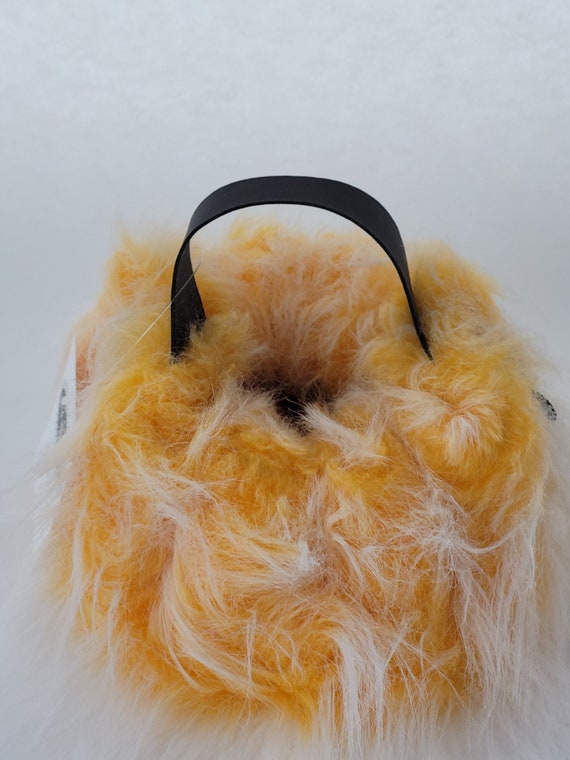 Furry neon fun, funky, top-handle drawstring handbag,… - Gem