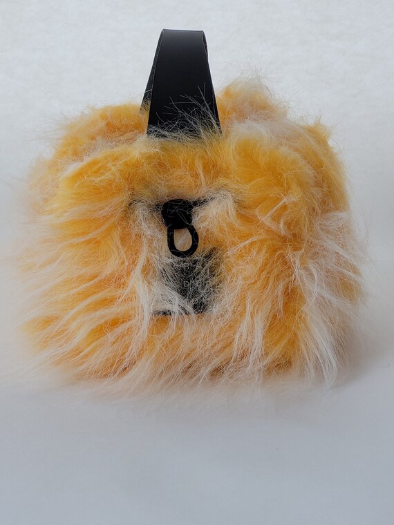 Furry neon fun, funky, top-handle drawstring handbag,… - Gem