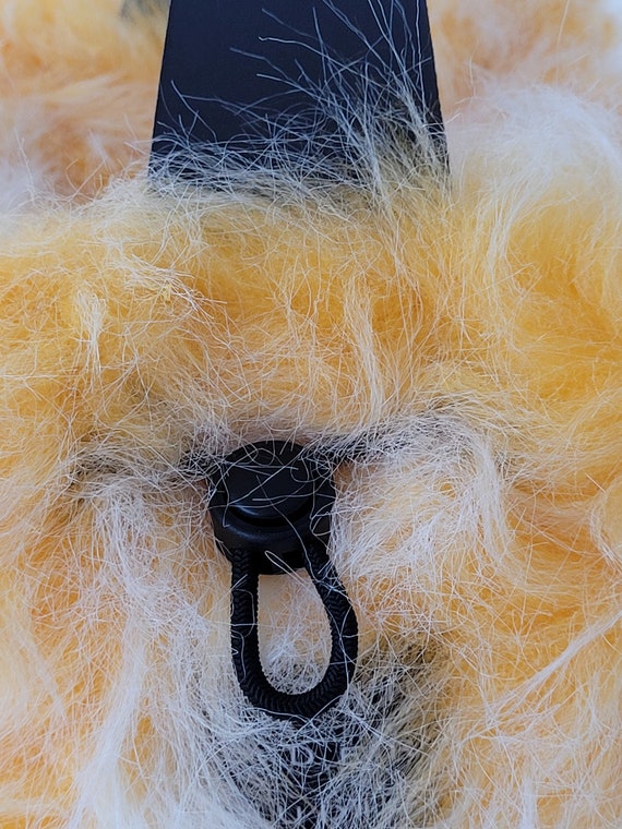 Furry neon fun, funky, top-handle drawstring handbag,… - Gem