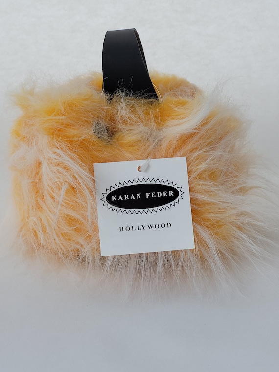 Furry neon fun, funky, top-handle drawstring handbag,… - Gem