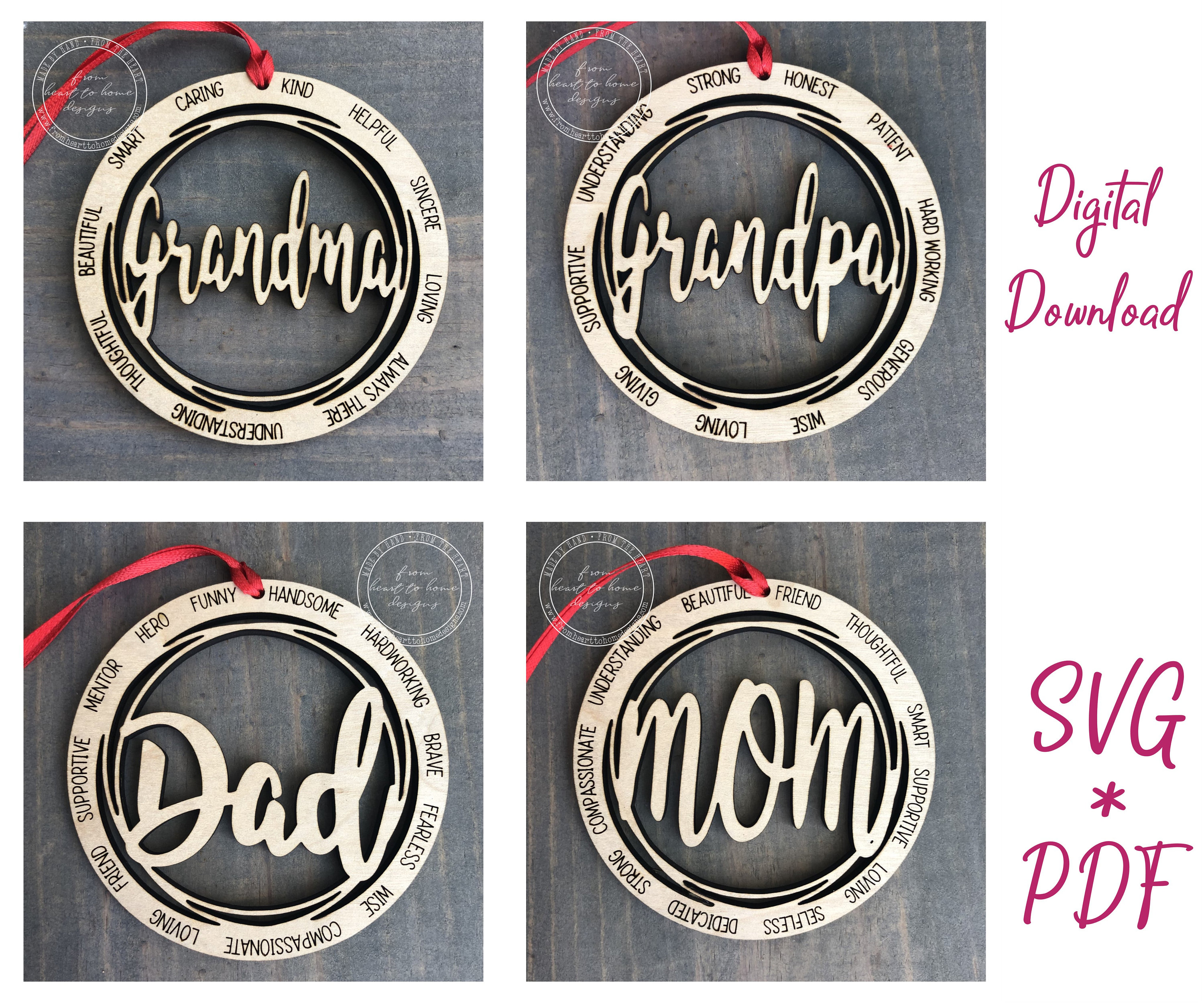 DIGITAL FILE Only/mom-dad-grandpa-grandma Bundle Pack/laser - Etsy