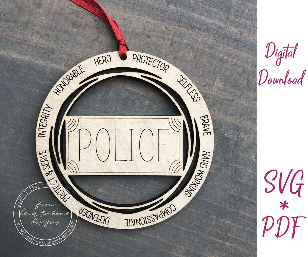 DIGITAL FILE ONLY Framed Police Laser Cut File/commercial Use/svg - Etsy