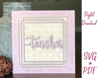 DIGITAL FILE ONLY Teacher Laser Cut File/commercial Use/svg - Etsy