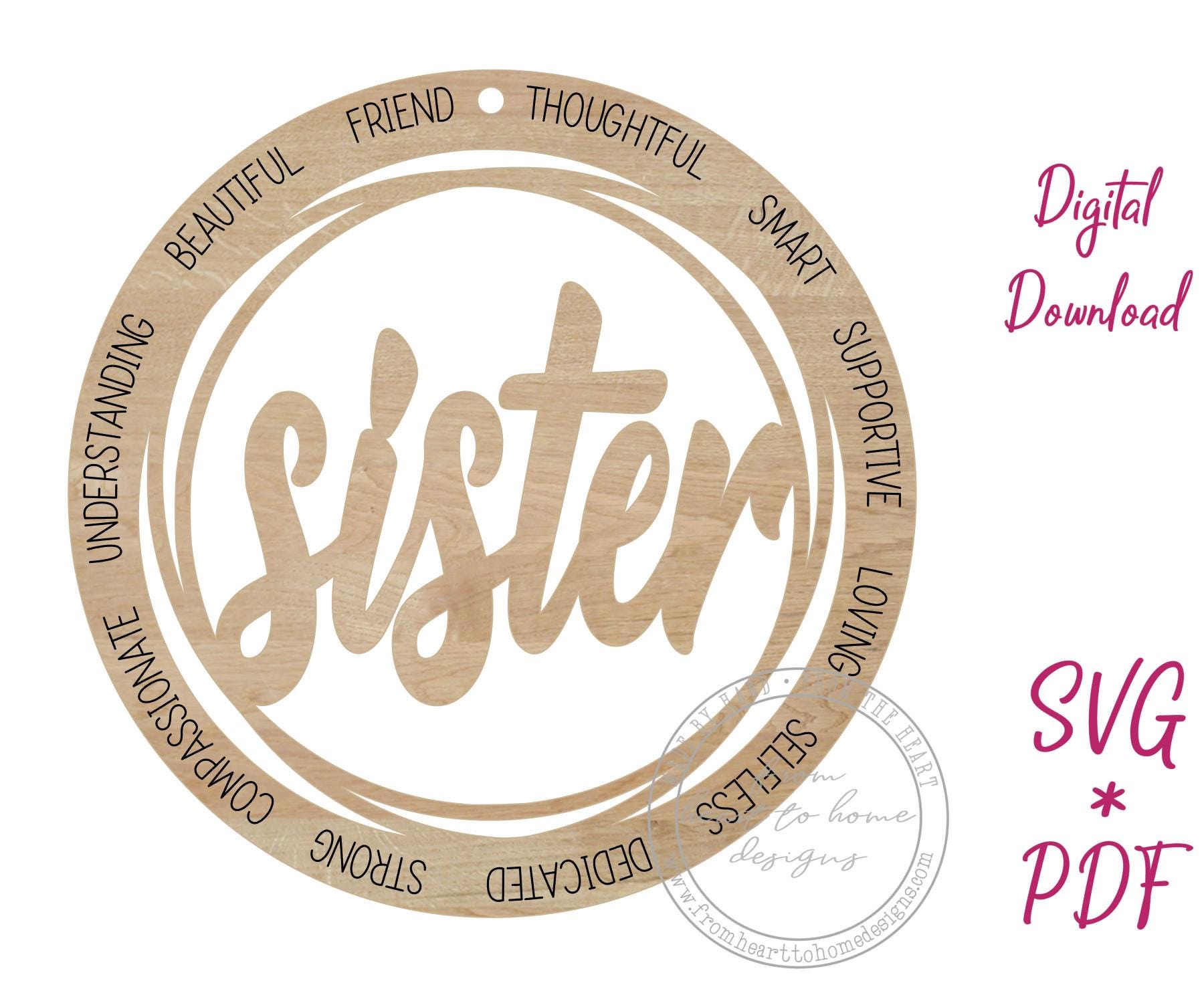 DIGITAL FILE ONLY Sister Laser Cut File/commercial Use/svg - Etsy