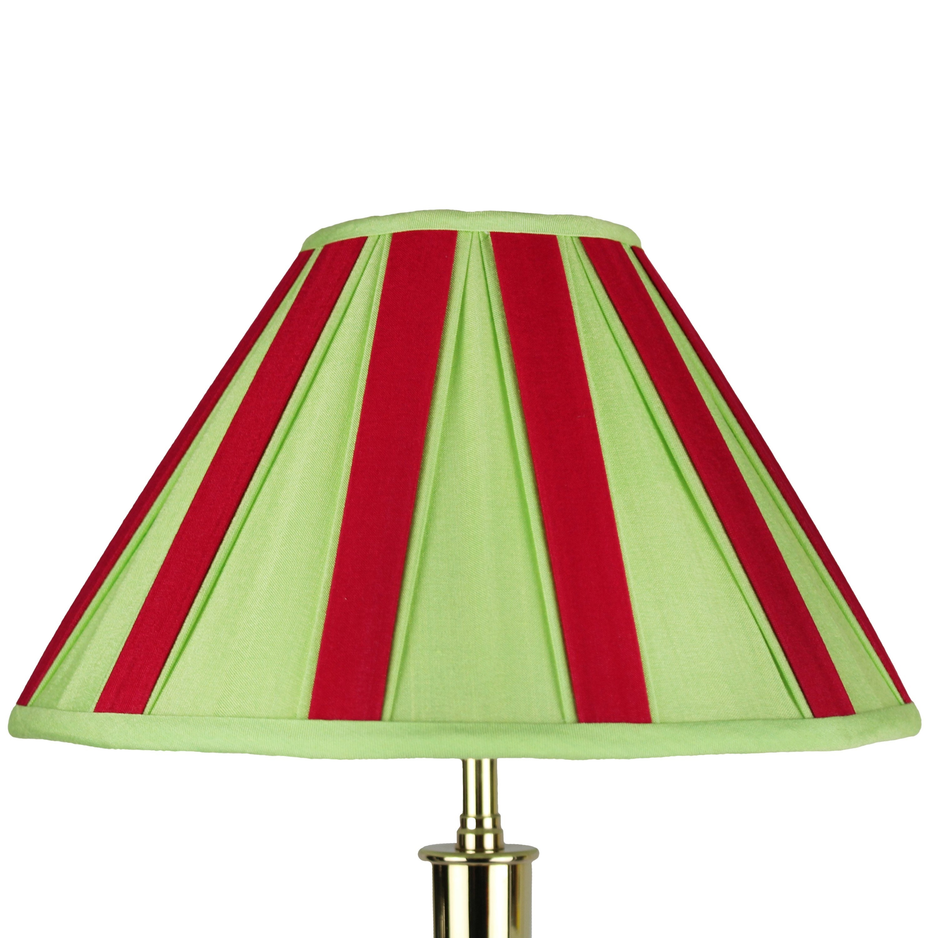 Handmade Silk Coolie Lampshade in Emerald Green With Tulip Red. Double ...