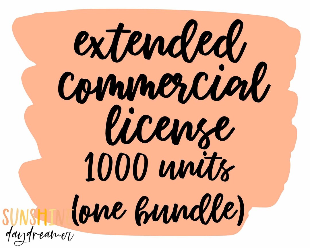 Extended Commercial License 1000 Units of One Bundle of Designs - Etsy