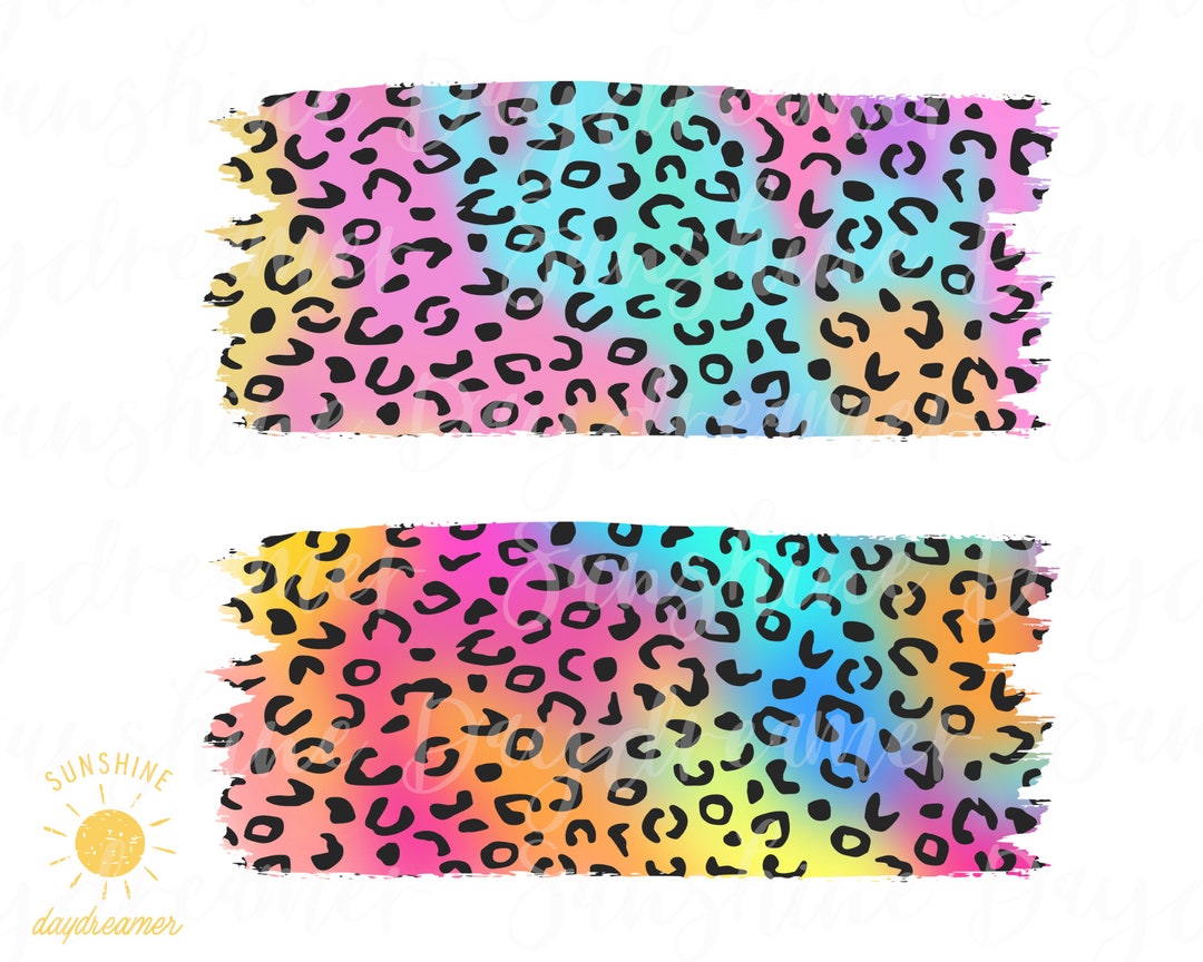 Rainbow Leopard Set Sublimation PNG, Pastel and Bright Sublimation File ...