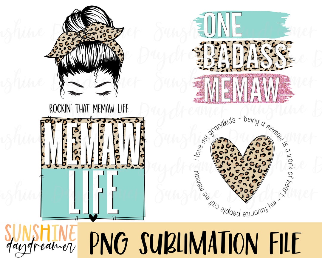 Memaw Sublimation PNG, Memaw Bundle Sublimation File, Memaw Shirt PNG ...