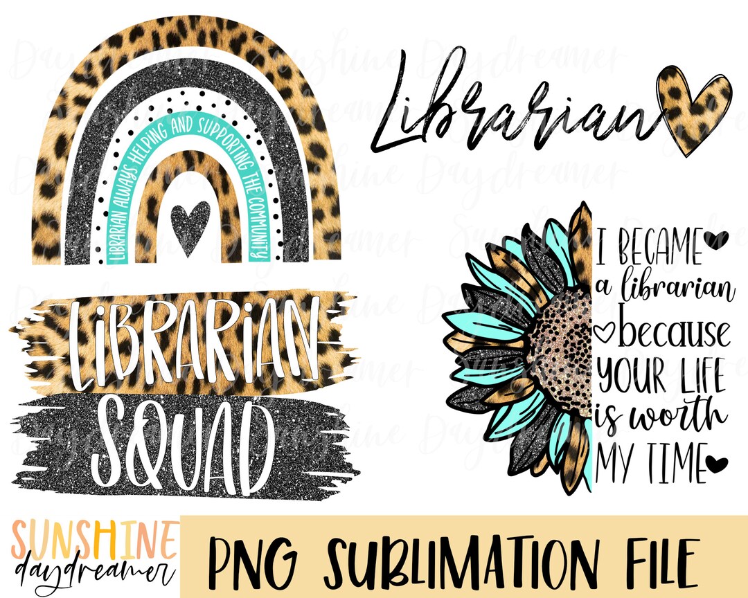 Librarian Sublimation PNG, Librarian Bundle Sublimation File, Librarian ...