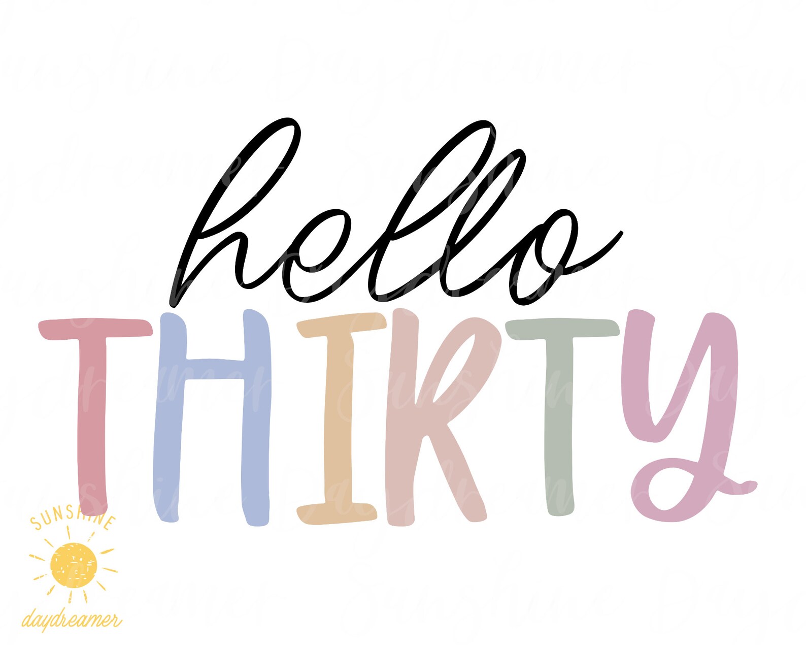 Hello Thirty Sublimation PNG 30 Birthday Shirt Sublimation - Etsy