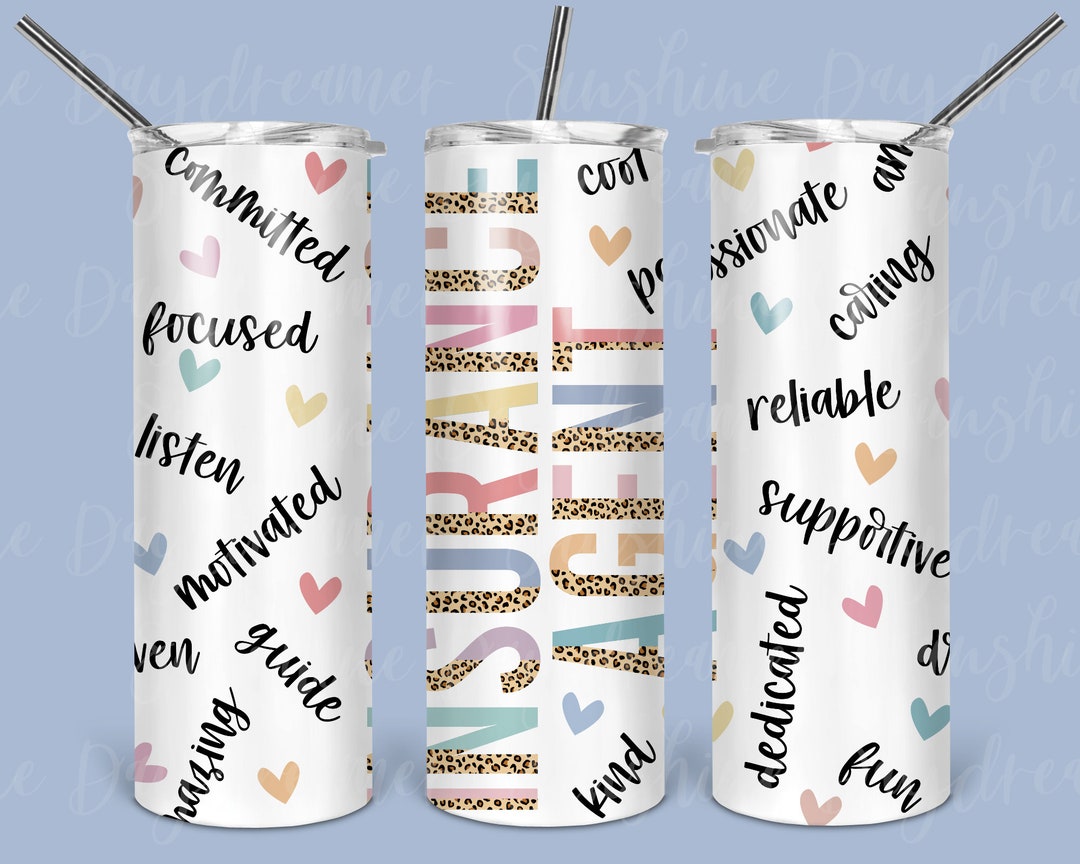 Insurance Agent Leopard Tumbler Design: Seamless 20oz PNG (digital ...