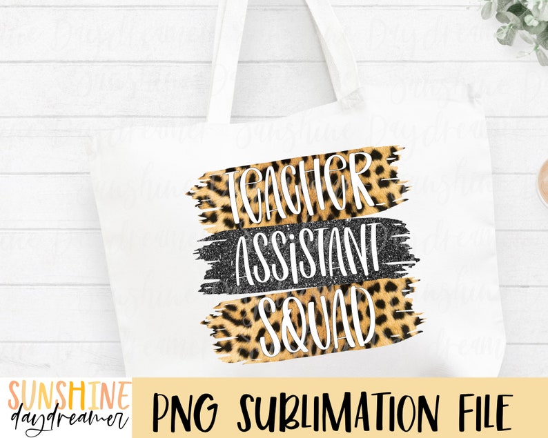 Teacher Assistant Sublimation PNG Bundle: Leopard Rainbow (digital ...