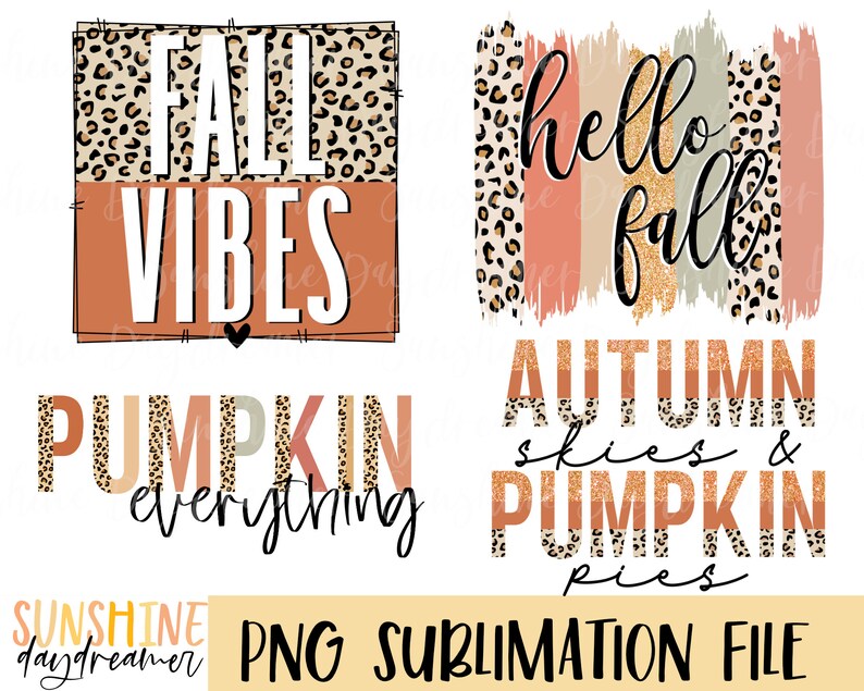 Fall Vibes PNG Sublimation Design Bundle (digital Download) - Etsy
