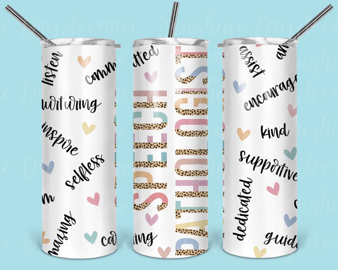 Speech Pathologist Leopard 20oz Tumbler PNG, Seamless Tumbler File, SLP ...