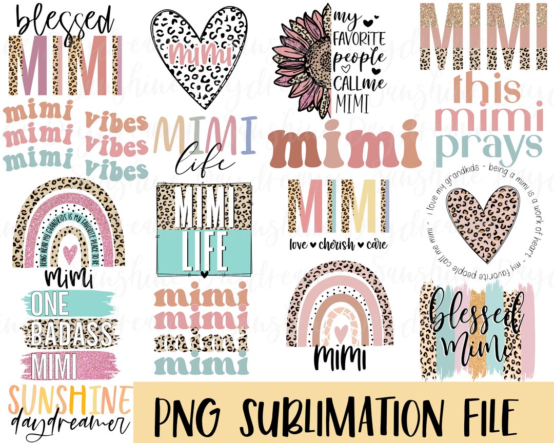 Mimi Sublimation PNG Designs: Mom Life Bundle (digital Download) - Etsy