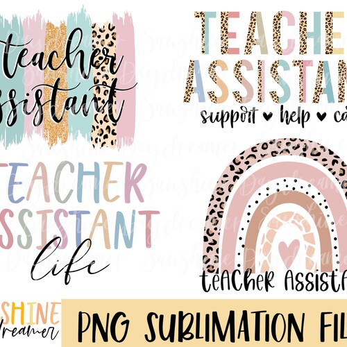 Teacher Assistant TA Png Sublimation Design DIGITAL DESIGN - Etsy
