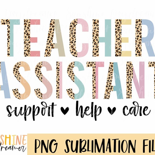 Teacher Assistant Sublimation Design Teacher Assistant Png - Etsy
