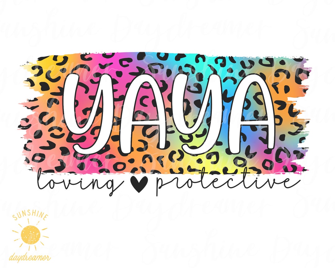 Yaya Sublimation PNG, Yaya Shirt Sublimation File, Grandma Leopard PNG ...