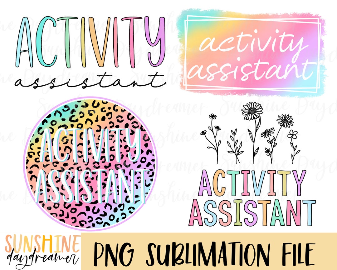 Activity Assistant Sublimation PNG, Activity Assistant Bundle ...