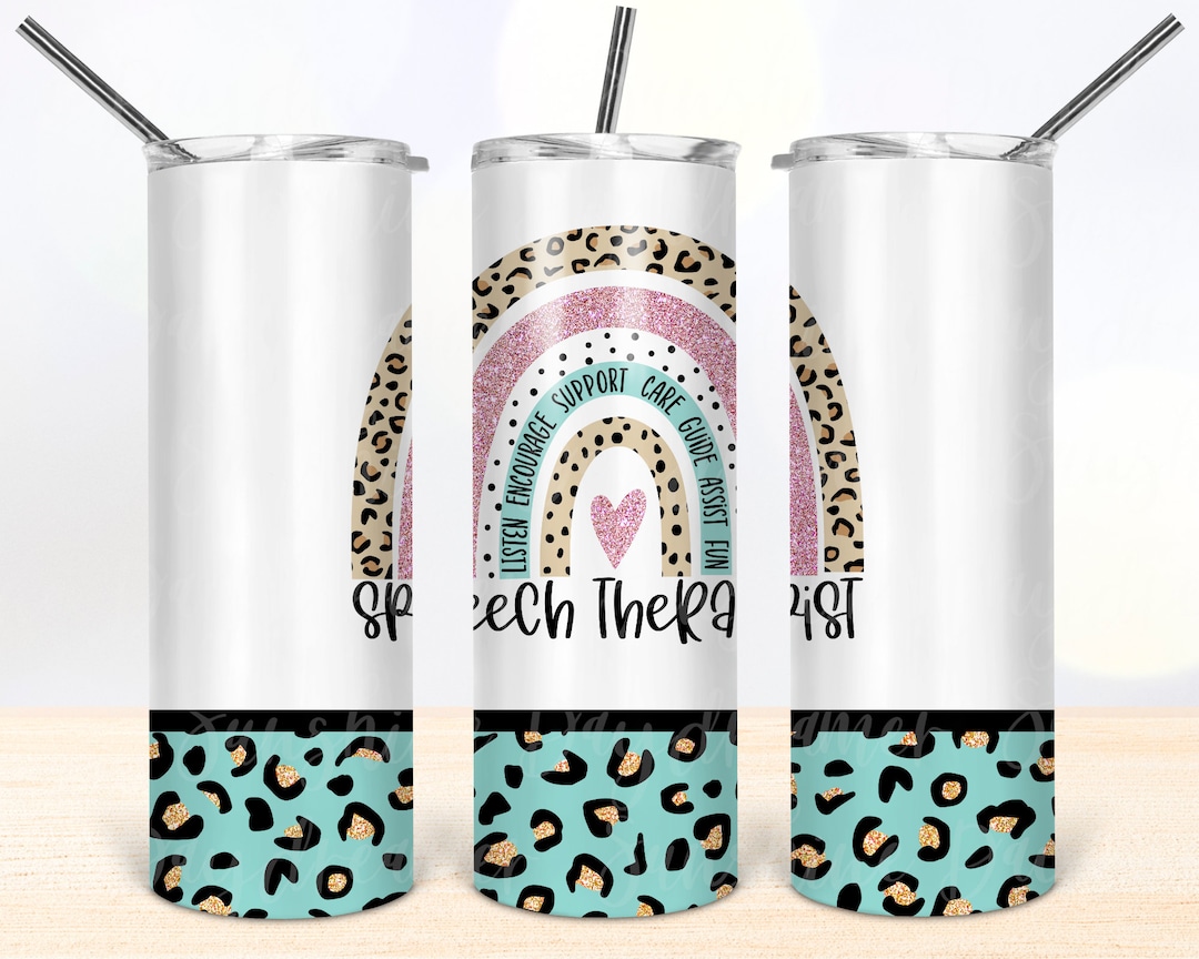 Speech Pathologist Leopard 20oz Tumbler PNG, Seamless Tumbler File, SLP ...