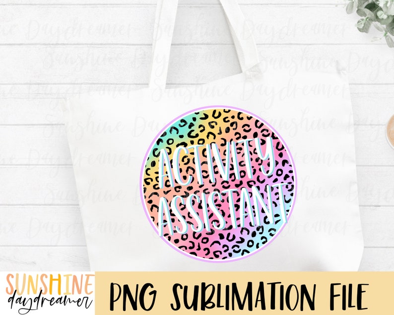 Activity Assistant Sublimation PNG Bundle Pastel Leopard (digital ...