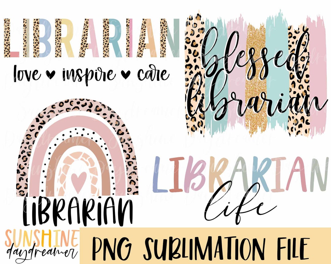 Librarian Sublimation PNG, Librarian Bundle Sublimation File, Librarian ...