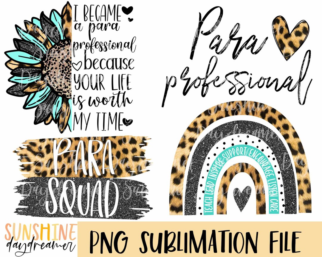 Paraprofessional Leopard Sublimation PNG Bundle (digital Download) - Etsy