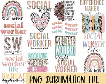 Social Worker PNG Social Worker Sublimation File Social Work - Etsy