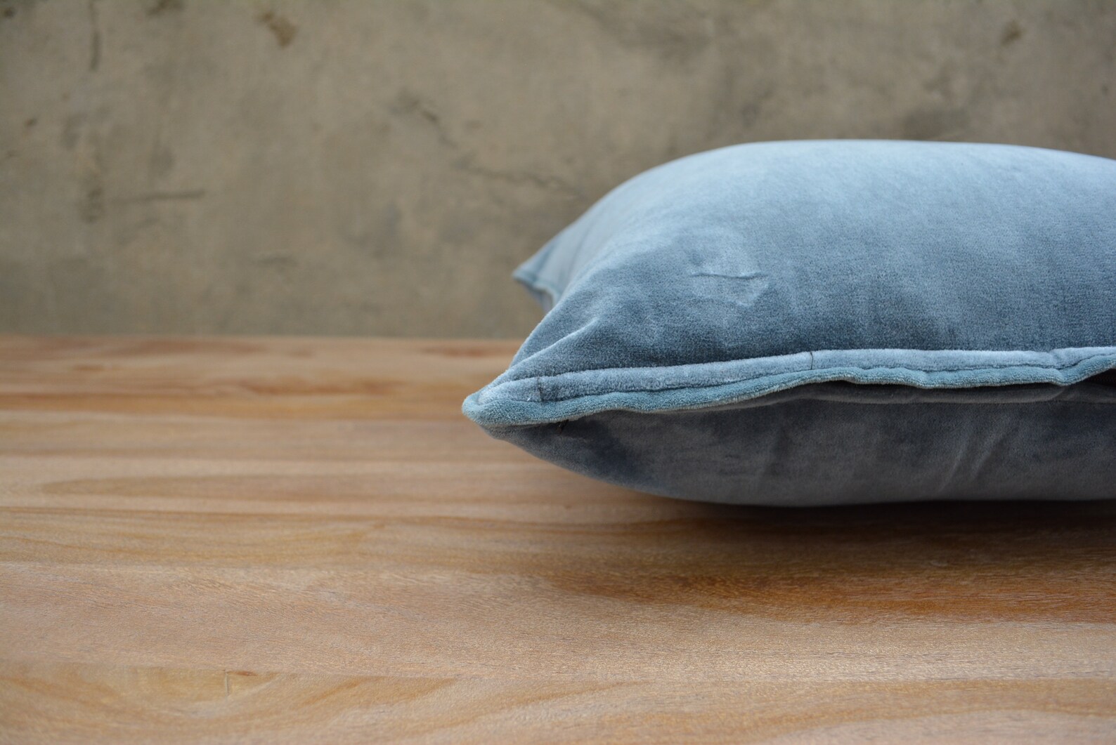 Luxury Smoke Blue Cotton Velvet Cushion Cover With Pippin - Etsy