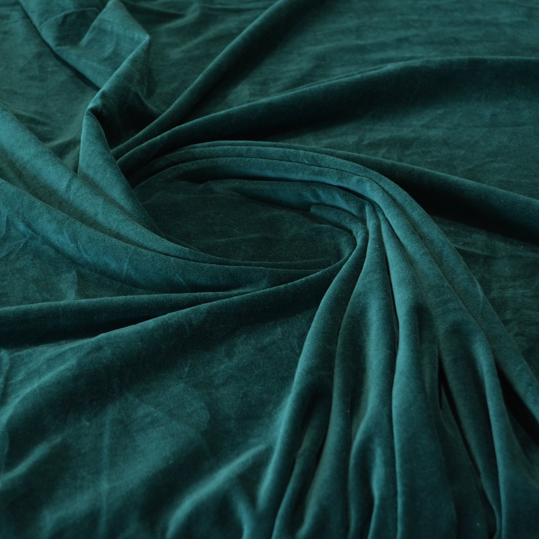 Emerald Cotton Velvet Upholstery Fabric 44 Width by the Meter - Etsy